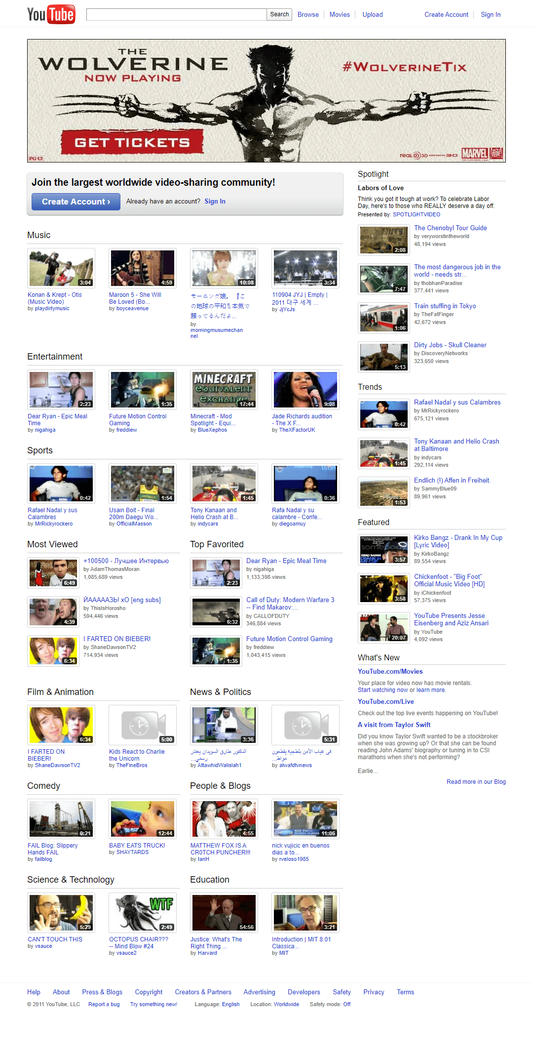 YouTube in 2011 - Web Design Museum YouTube in 2011 - Web Design Museum